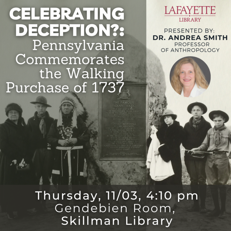 Dr. Andrea Smith to present lecture on Walking Purchase of 1737 ...