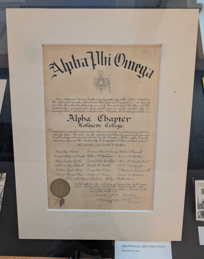 Alpha Phi Omega Exhibit Now on Display · Libraries · Lafayette College